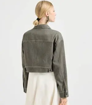 Brunello Cucinelli Cotton Twill Denim-effect Jacket - Green