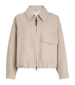 Brunello Cucinelli Stretch-cotton Corduroy Padded Jacket - Beige