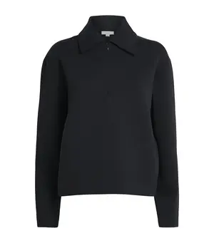 Vince Cotton-blend Half-zip Sweater - Black