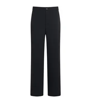 Vince Cotton-blend Straight Trousers - Black