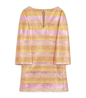 Valentino Garavani Metallic Stripe Mini Dress - Rose Gold