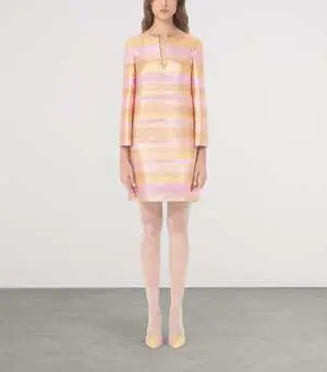 Valentino Garavani Metallic Stripe Mini Dress