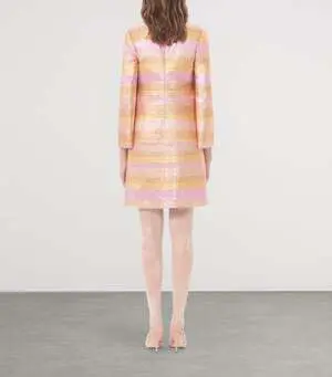 Valentino Garavani Metallic Stripe Mini Dress