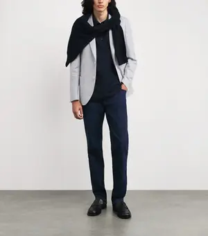 Brioni Cotton-silk Polo Shirt - Blue