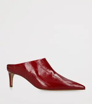 Le Monde Beryl Patent Leather Lou Heeled Mules - Red