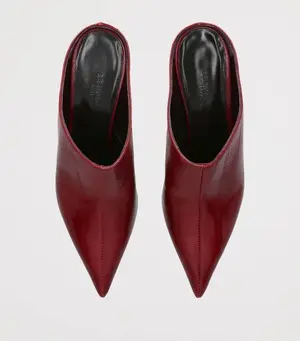 Le Monde Beryl Patent Leather Lou Heeled Mules - Red