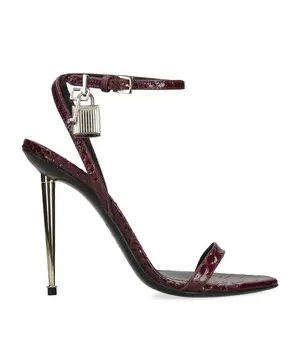 TOM FORD Leather Padlock Sandals - Red