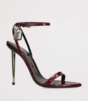 TOM FORD Leather Padlock Sandals - Red