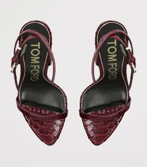 TOM FORD Leather Padlock Sandals - Red