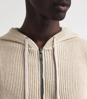 Rick Owens Wool Ribbed Zip-up Hoodie