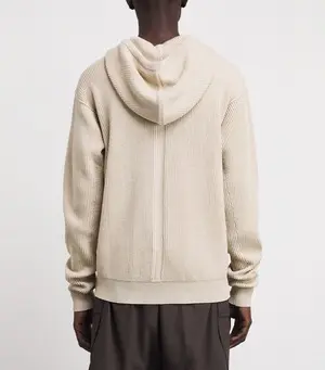 Rick Owens Wool Ribbed Zip-up Hoodie
