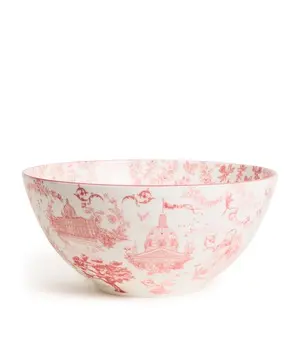 Harrods Fine Bone China Toile Bowl - Pink