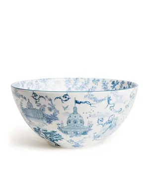 Harrods Fine Bone China Toile Bowl - Blue
