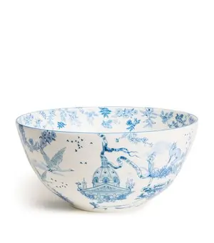 Harrods Fine Bone China Toile Bowl - Blue