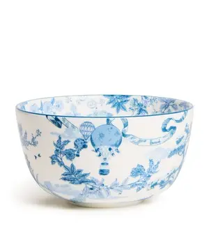 Harrods Fine Bone China Toile Bowl - Blue