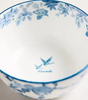 Harrods Fine Bone China Toile Bowl - Blue