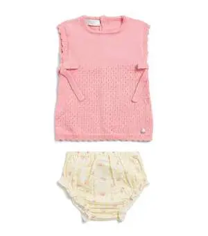 PAZ RODRIGUEZ Cotton Knitted Top And Bloomers Set
