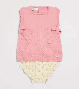 PAZ RODRIGUEZ Cotton Knitted Top And Bloomers Set