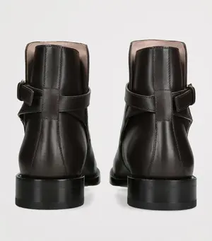 THE ROW Nobilis Leather Ankle Boots - Brown