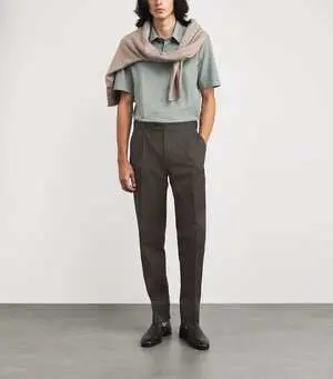 Brioni Cotton Pleated Trousers