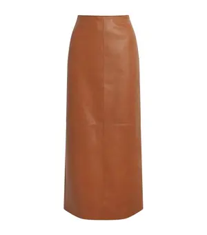 Lafayette 148 New York Lambskin Midi Skirt