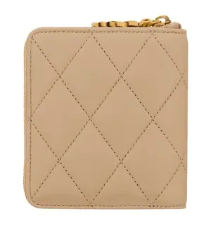 Saint Laurent Quilted Wallet - White