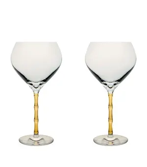 La DoubleJ Set Of 2 Bamboo Martini Glasses - Yellow