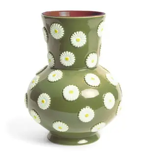 La DoubleJ Ceramic Daisy Vase - Green