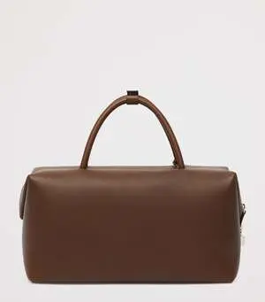 Max Mara Large Leather Boston Bag - Brown