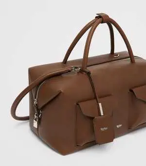 Max Mara Large Leather Boston Bag - Brown