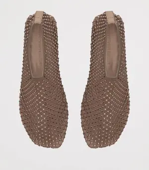 Christopher Esber Mesh Embellished Ballerina Flats - Brown