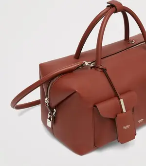 Max Mara Leather Boston Bowler Bag - Red