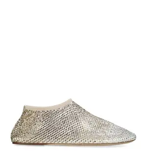 Christopher Esber Mesh Embellished Minette Ballet Flats - Gold