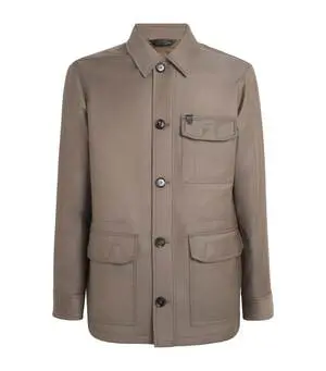 Brioni Wool Padded Field Jacket - Nude