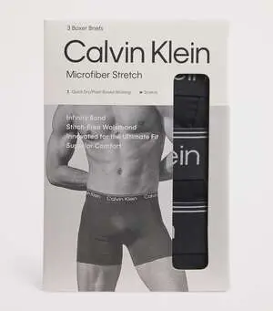 Calvin Klein Microfiber-stretch Boxer Briefs - Black