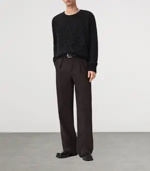 ALLSAINTS Embroidered Chainy Sweater - Black