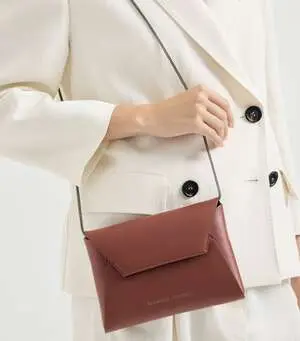 Brunello Cucinelli Leather Pochette Clutch - Red