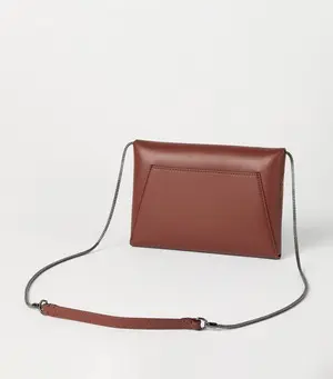 Brunello Cucinelli Leather Pochette Clutch - Red
