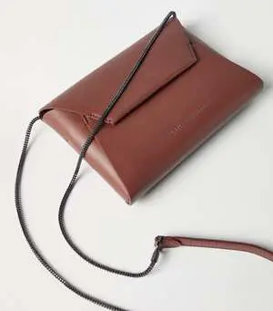 Brunello Cucinelli Leather Pochette Clutch - Red