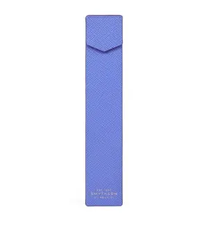 Smythson Panama Leather Bookmark - Purple
