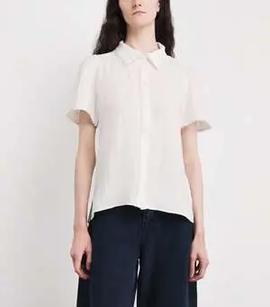 ME+EM Cotton Cheesecloth Blouse - White