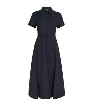 ME+EM Drawstring Midi Shirt Dress - Navy