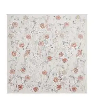 Alexander McQueen Silk Spider Floral Scarf - Ivory