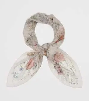 Alexander McQueen Silk Spider Floral Scarf - Ivory