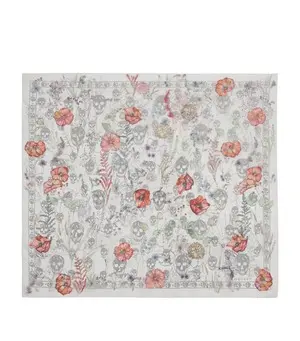 Alexander McQueen Silk Spider Floral Scarf - Ivory