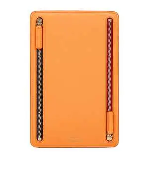 Smythson Calfskin Panama Multi-zip Case - Orange