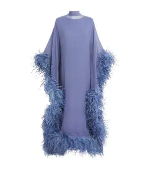 TALLER MARMO Silk Casta Diva Royale Kaftan Maxi Dress - Blue