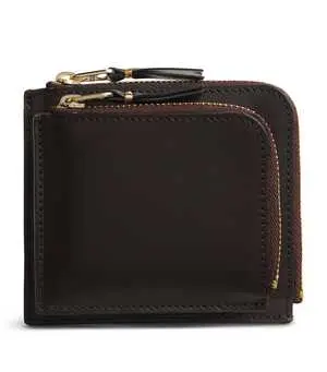 Comme Des Garçons Small Leather Outside Pocket Wallet - Brown