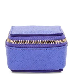 Smythson Small Panama Leather Trinket Case - Purple