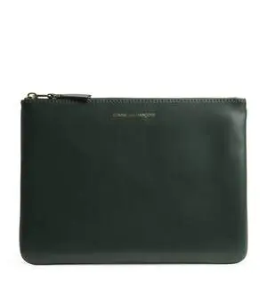 Comme Des Garçons Large Leather Pouch - Green